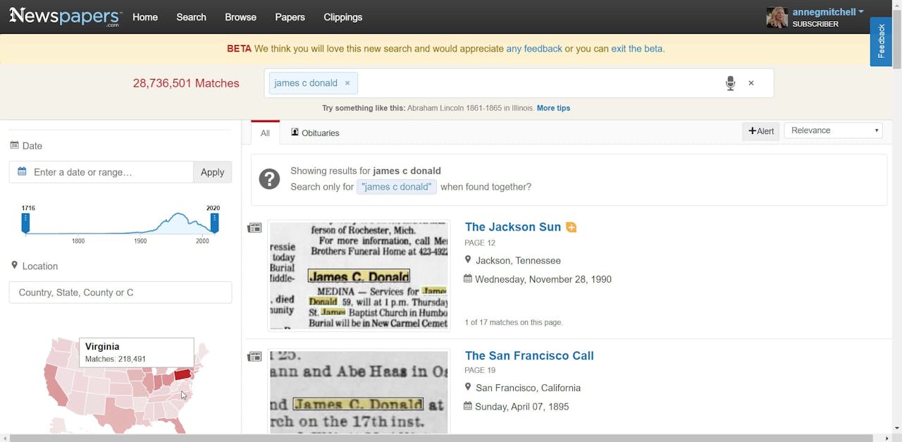 Using Location in Newspapers.com Beta - Newspapers Help - Ancestry Academy