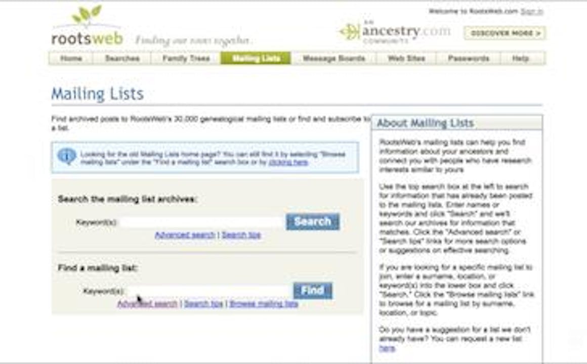 How to Find Mailing Lists - Ancestry Academy
