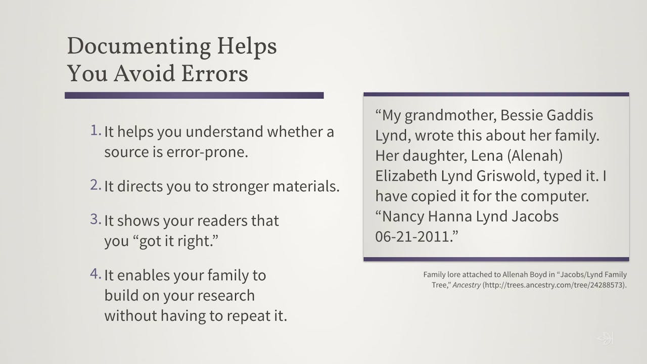 Documenting Helps You Avoid Errors - Ancestry Academy
