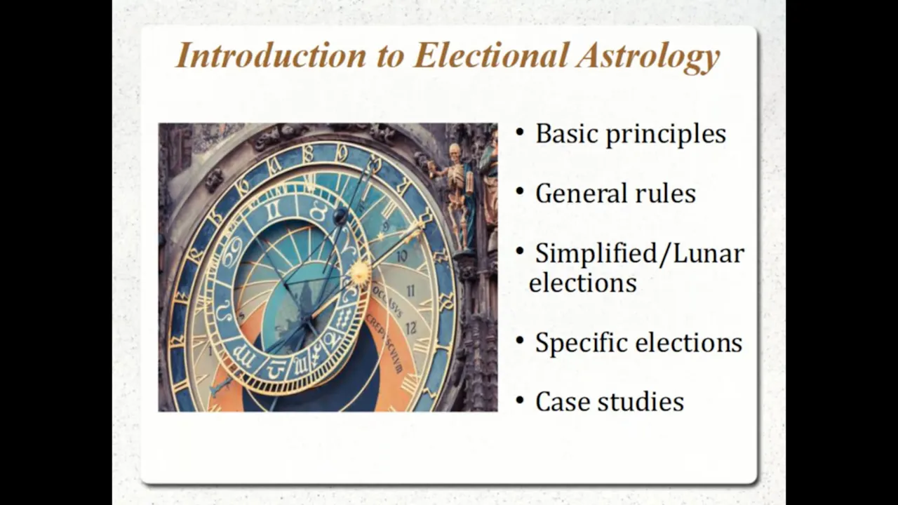 Introduction to Electional Astrology, with Elena Lumen, Ph.D. - Class 2 ...