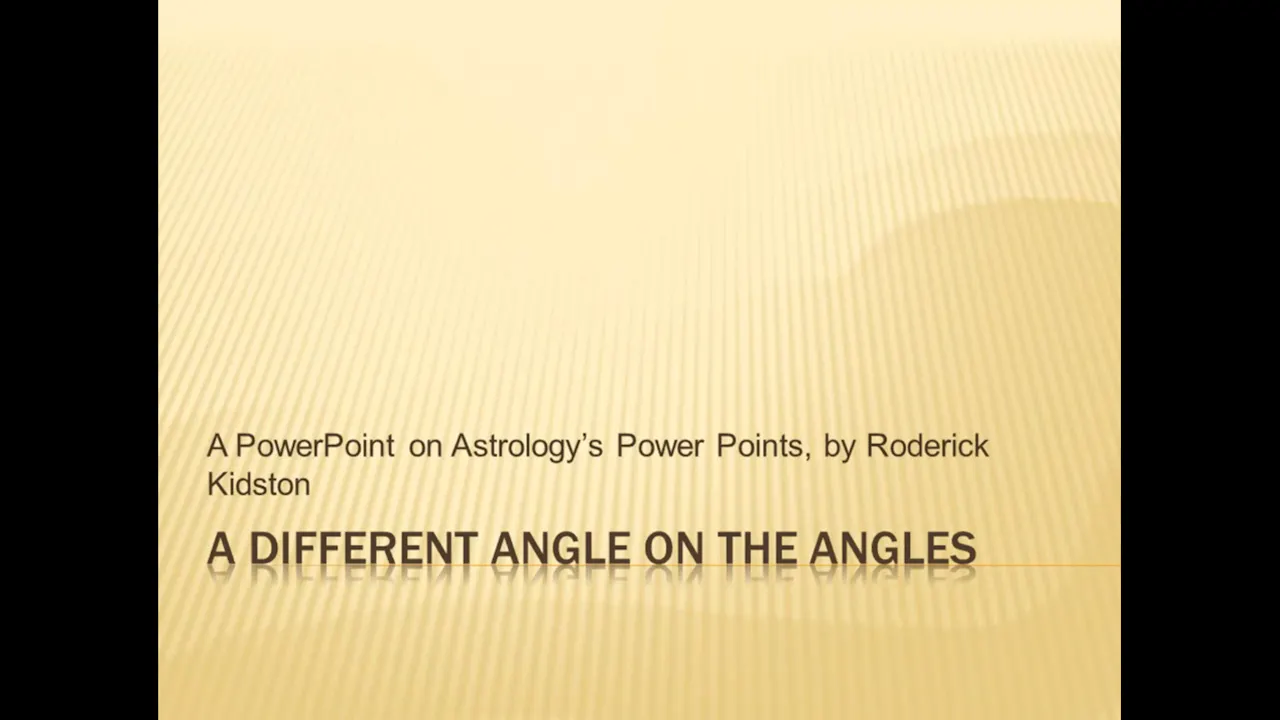 A Different Angle on the Angles, with Roderick Kidston - Planets, Signs ...