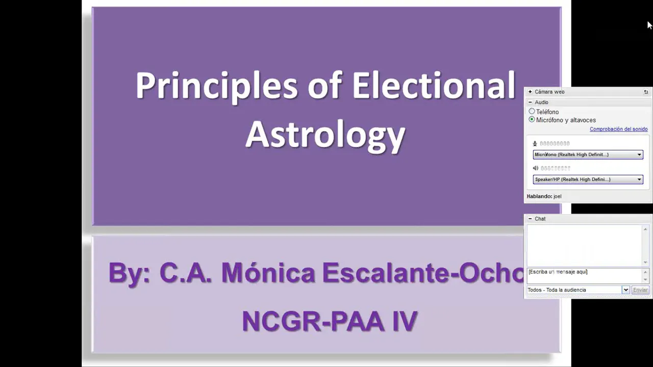 Principles of Electional Astrology, with Monica Escalante-Ochoa ...