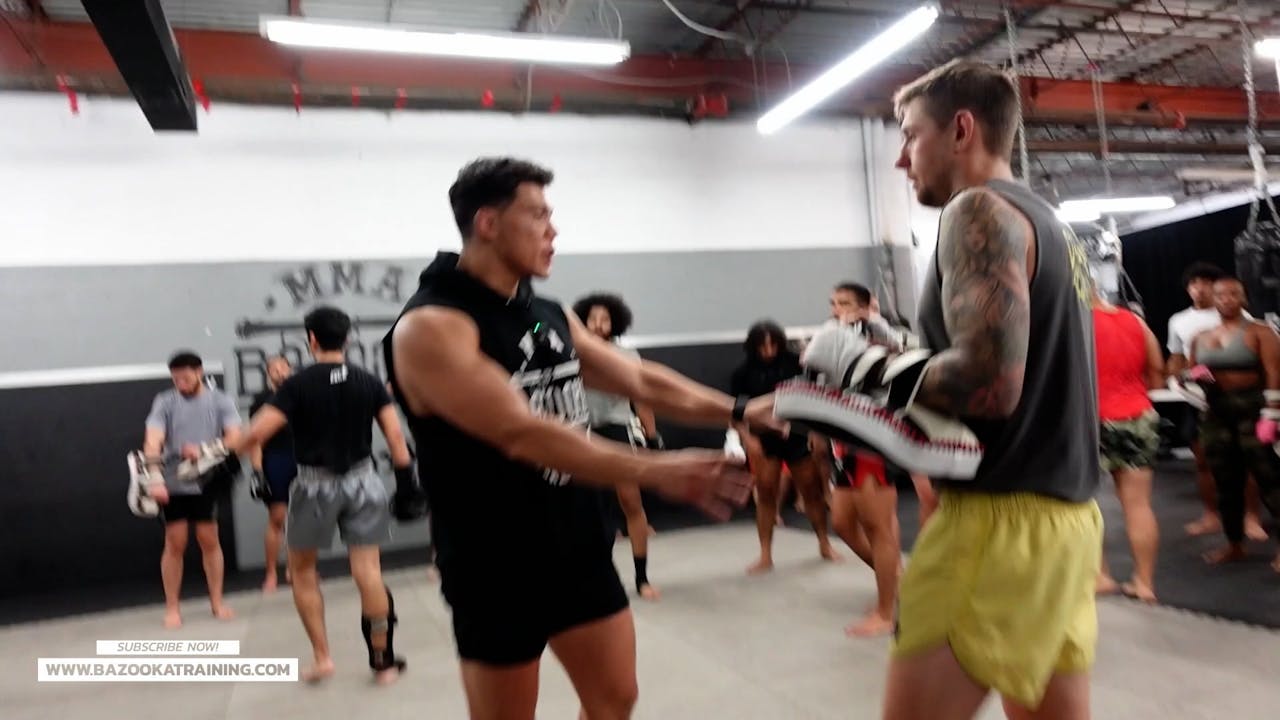 PAD WORK : KICK, CLINCH & KNEES - PADWORK DRILLS - Bazooka Kickboxing & MMA