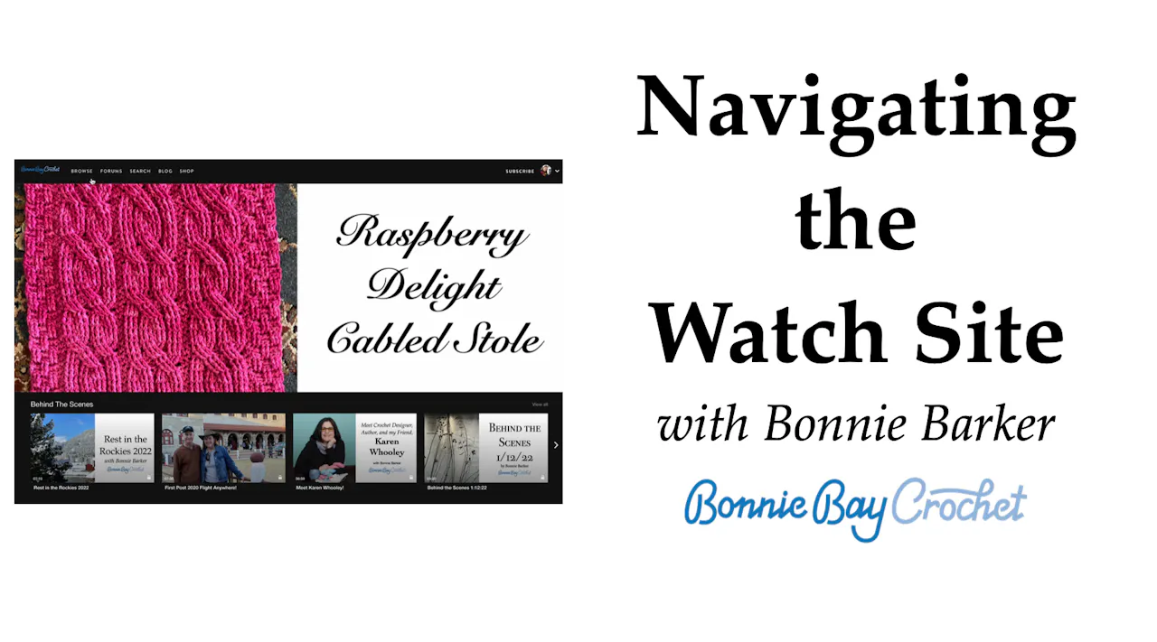 Navigating the Watch Site - Bonnie Bay Crochet