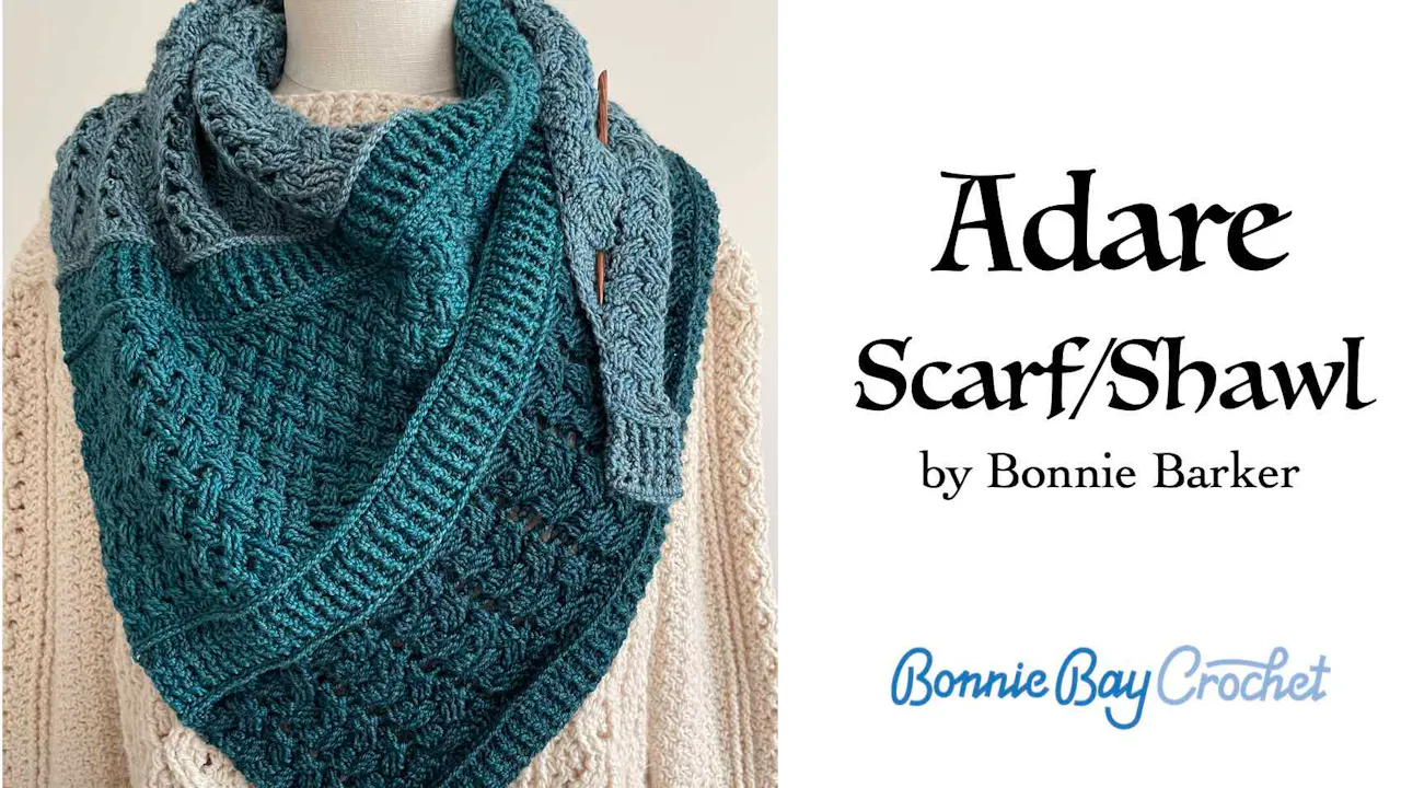The Adare Scarf or Shawl - Bonnie Bay Crochet