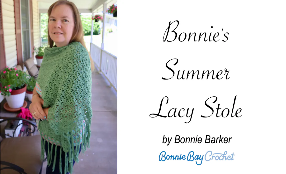 Bonnie's Summer Lacy Stole - Bonnie Bay Crochet