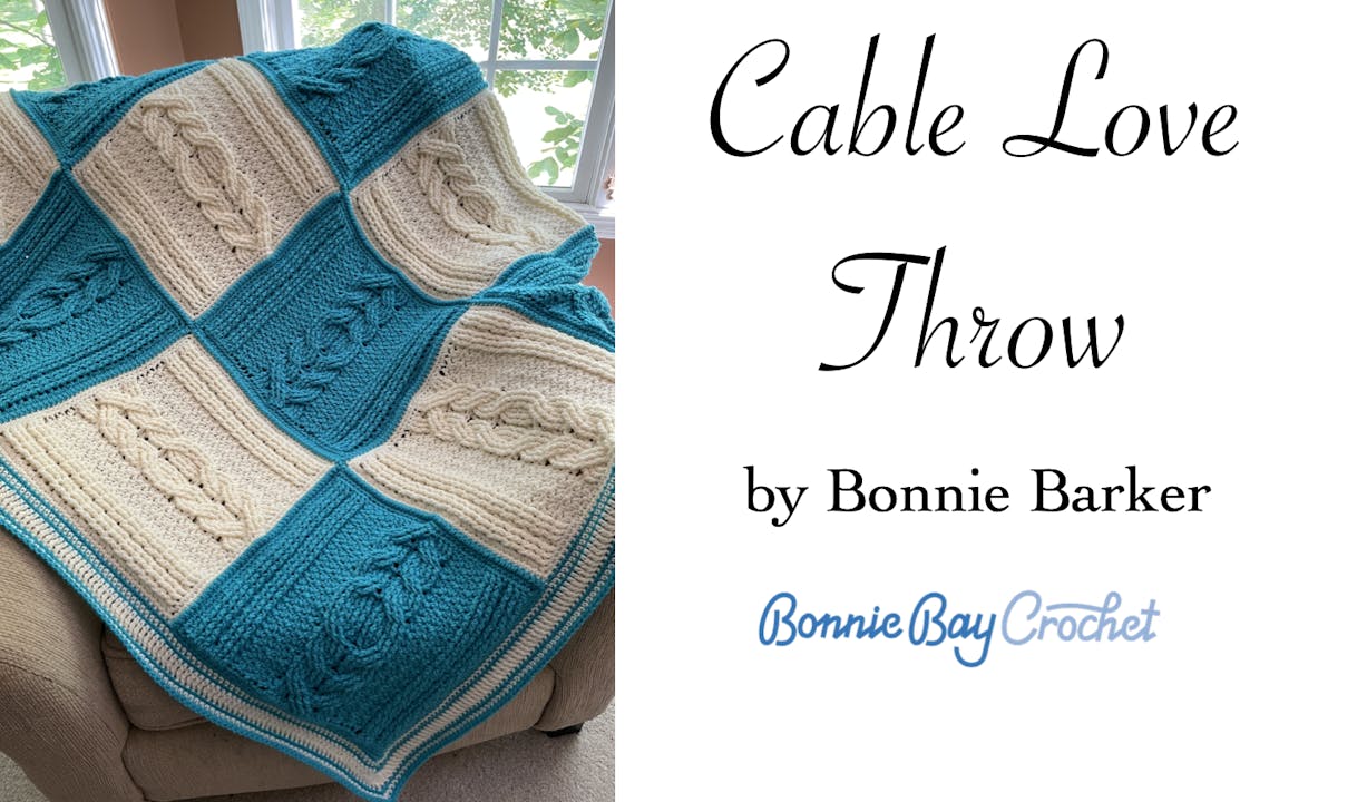 Left-Handed Cable Love Throw - Bonnie Bay Crochet