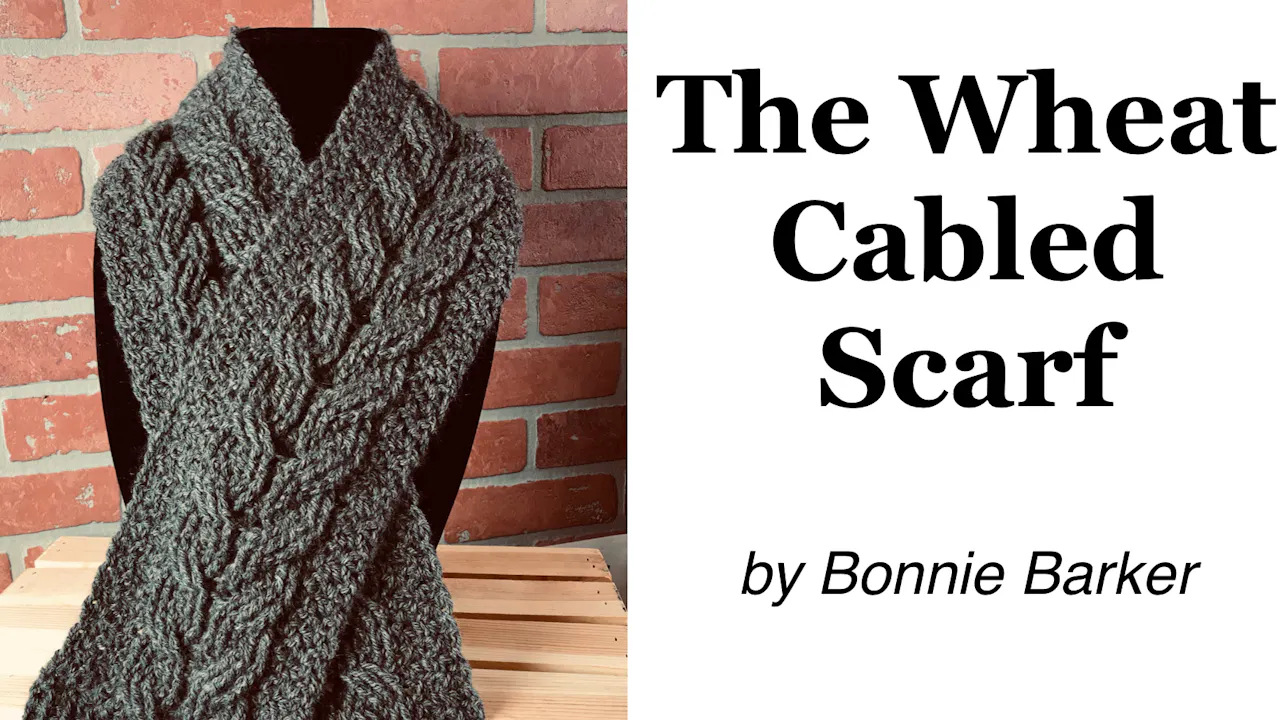 Wheat Cabled Scarf - Bonnie Bay Crochet
