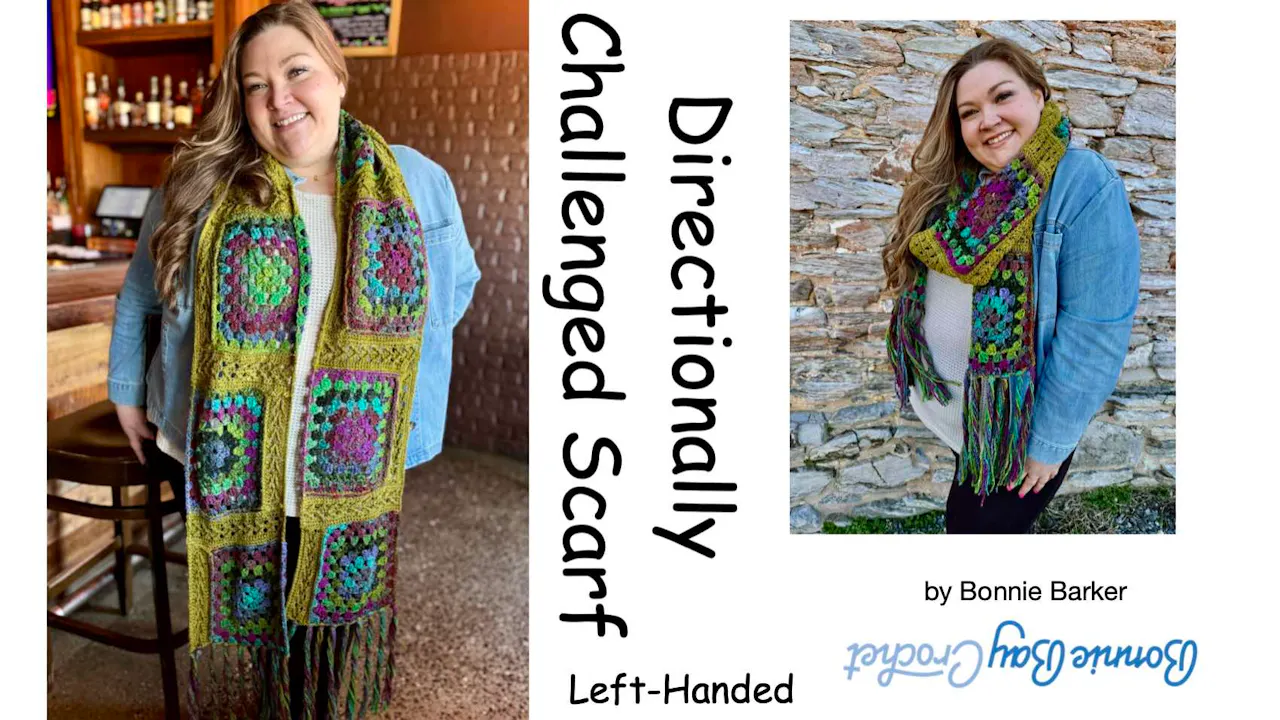 Left-Handed Directionally Challenged Scarf - Bonnie Bay Crochet