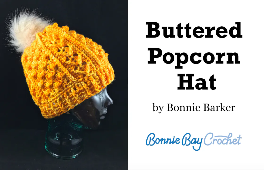 Buttered Popcorn Crochet Hat - Bonnie Bay Crochet