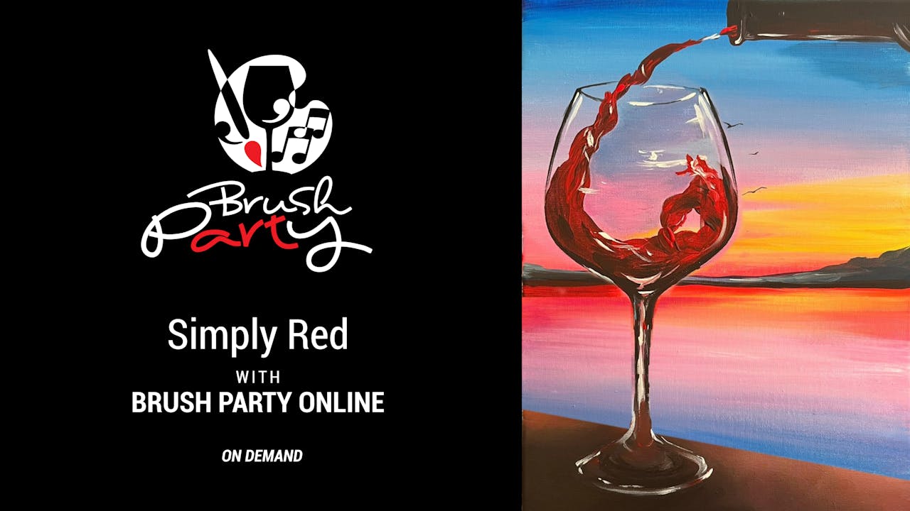 Paint ‘Simply Red’ with Brush Party Online - Brush Party Club - Online ...