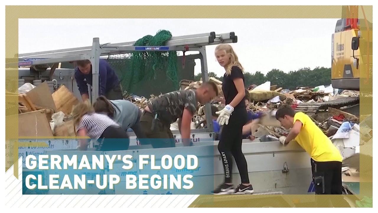 Germany's flood clean-up begins - CGTN Europe - Watch CGTN Now
