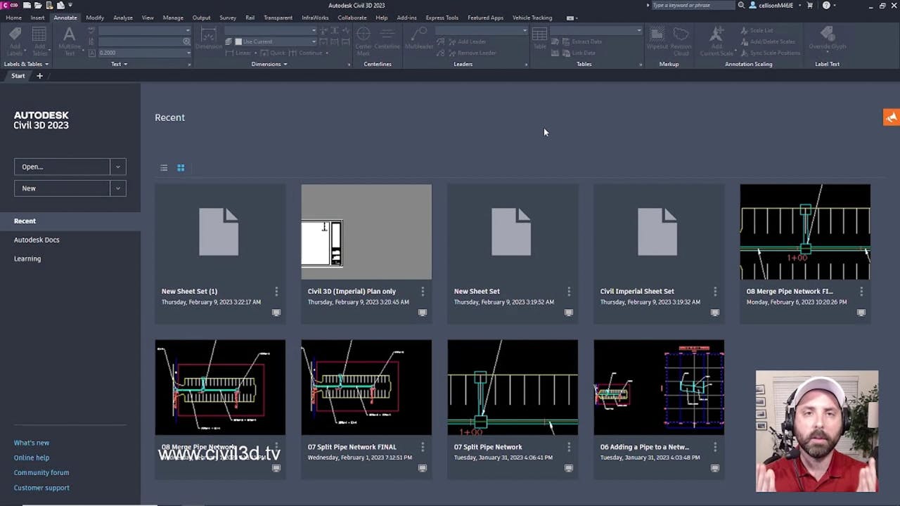 01 Creating a New Drawing From a Template - Civil 3D 2023 to 2024 ...