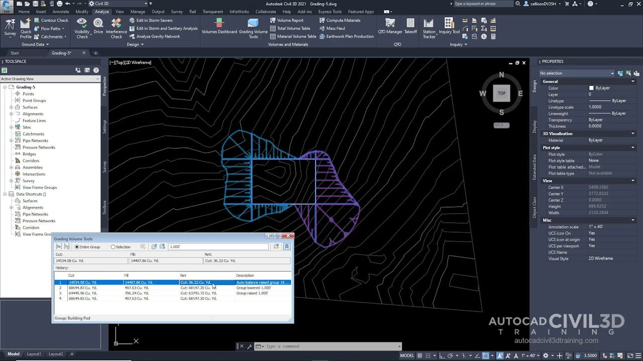 08 Balancing Cut and Fill Volumes - Understanding Grading Objects ...