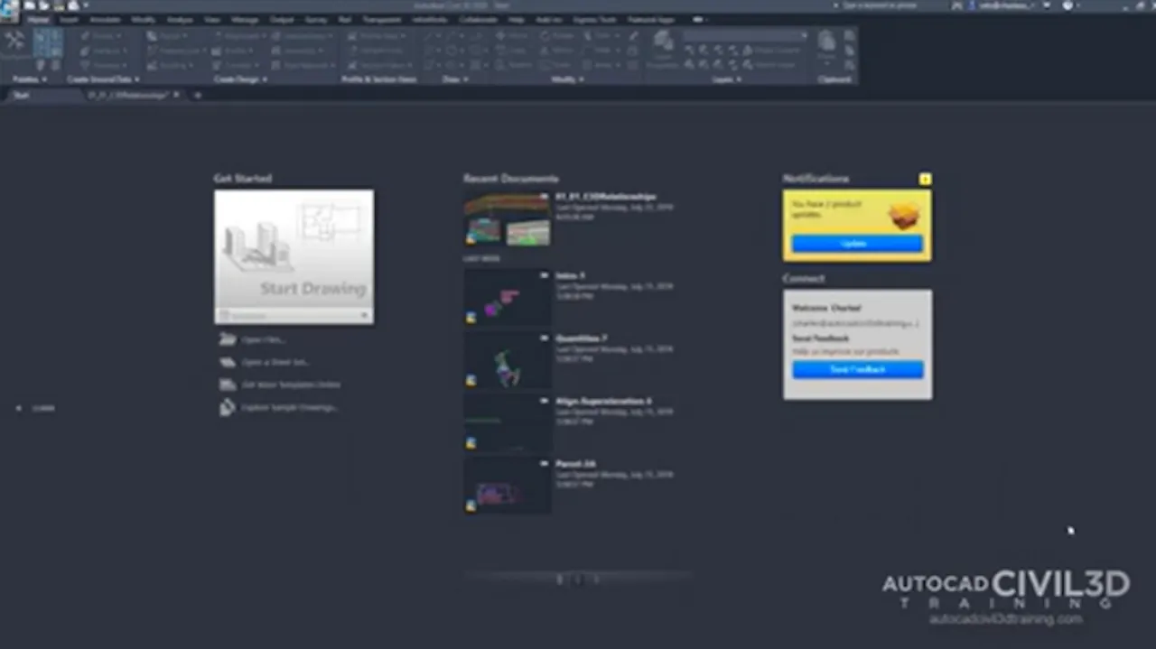 01 Application Menu - Civil 3D 2020 to 2022 Interface Essentials ...