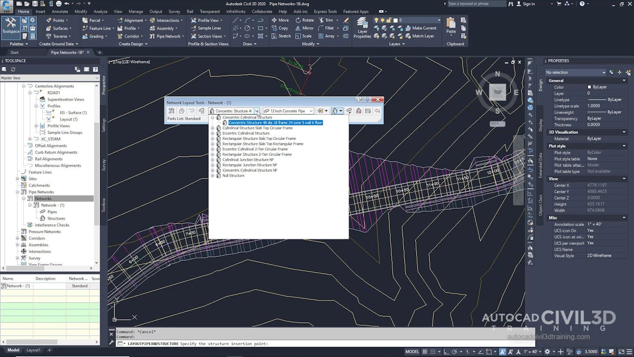 02 Creating a Pipe Network by Layout - CIVIL3D.TV