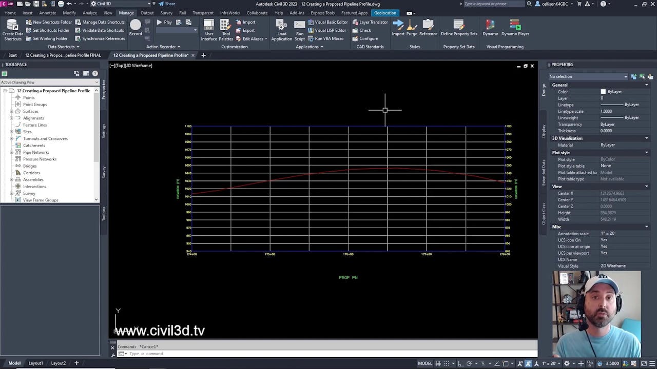 14 Creating a Proposed Pipeline Profile - CIVIL3D.TV