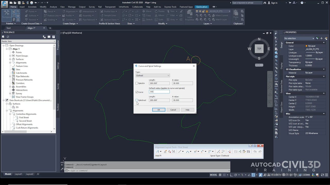 02 Creating an Alignment with the Alignment Layout Tools - CIVIL3D.TV
