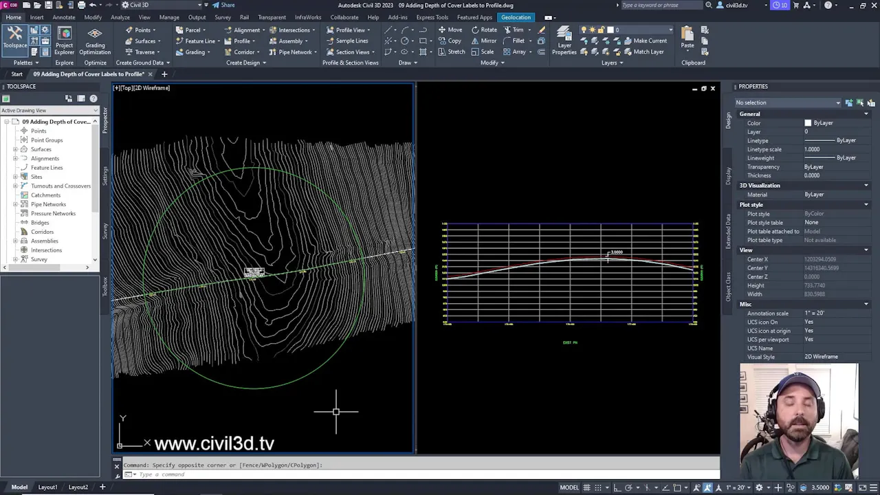11 Adding Depth of Cover Labels to Profile - CIVIL3D.TV