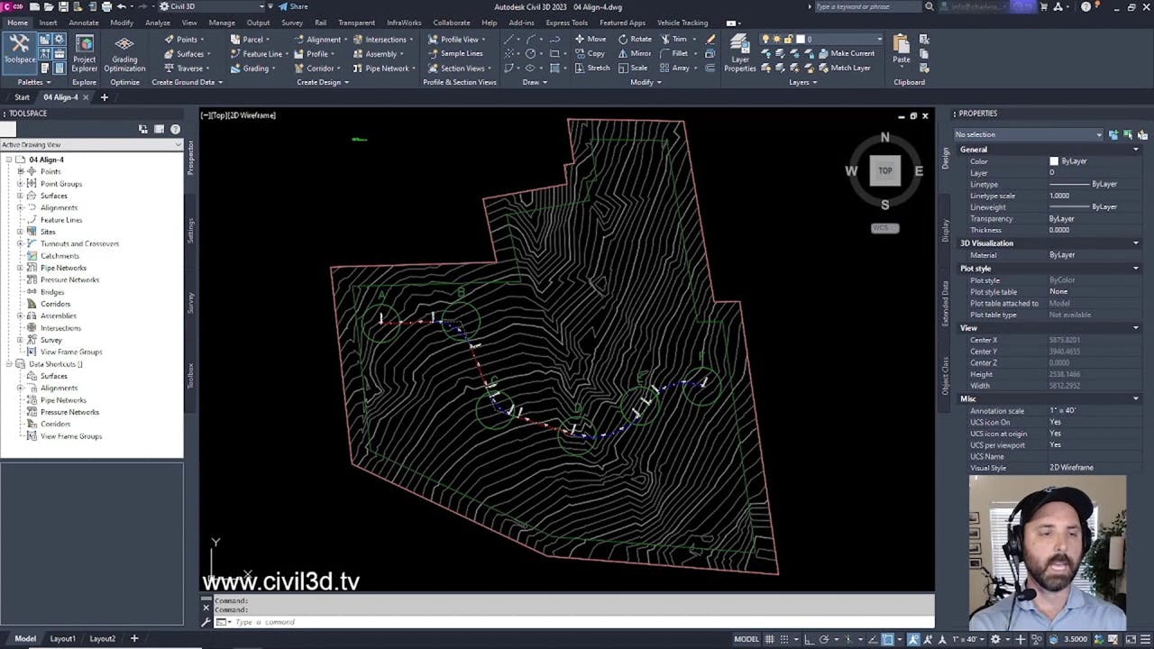 04 Editing the Layout Parameter Values of an Alignment - Civil 3D 2023 to 2024 Alignment ...