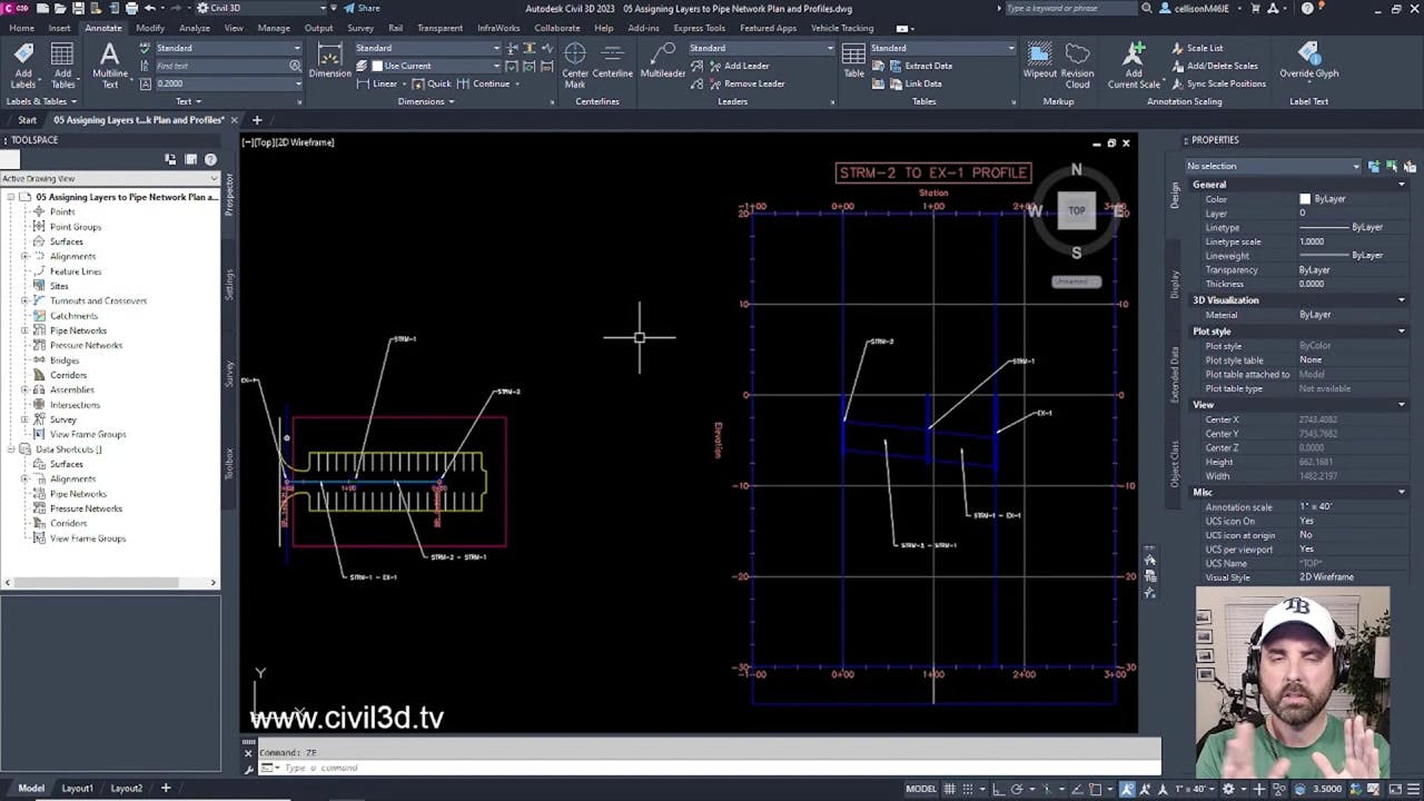 05 Assigning Layers to Pipe Network Plan and Profiles - Civil 3D 2023 ...