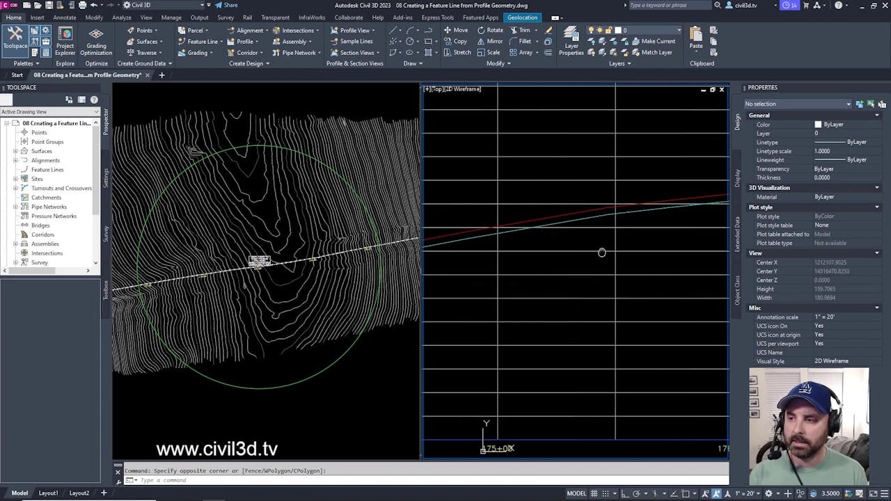 10 Creating a Feature Line from Profile Geometry - CIVIL3D.TV