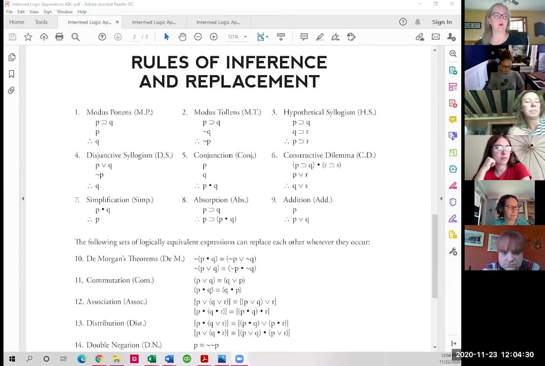 Intermediate Logic Appendix B: links for worksheets and classes can be ...