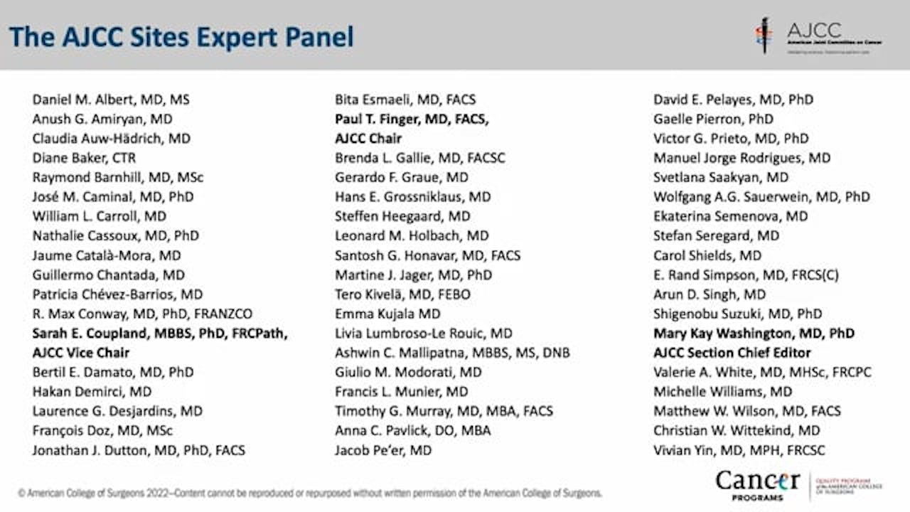 The Impact of AJCC Staging on Ophthalmic Oncology - CME TV