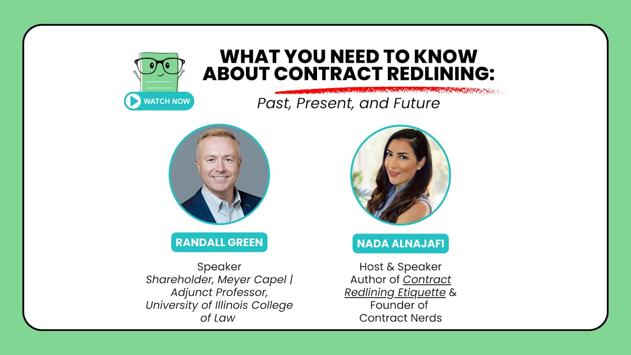 Recording: What To Know About Contract Redlining: Past, Present, & Future - Contract Nerds ...