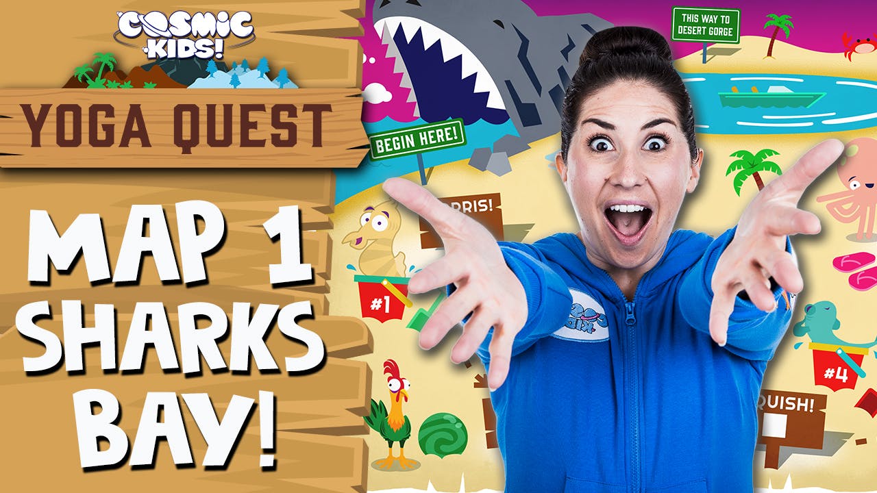 MAP 1: Shark's Bay! 🦈 | YOGA QUEST - Cosmic Kids App