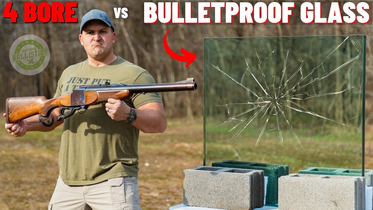 4 BORE Rifle vs Bulletproof Glass (The Biggest Rifle Ever ...