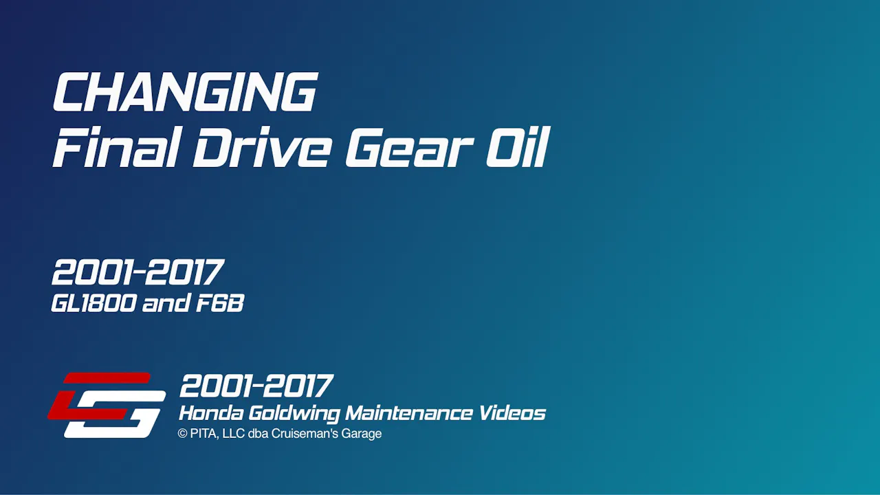Final Drive Gear Oil Replace - Cruiseman's Garage