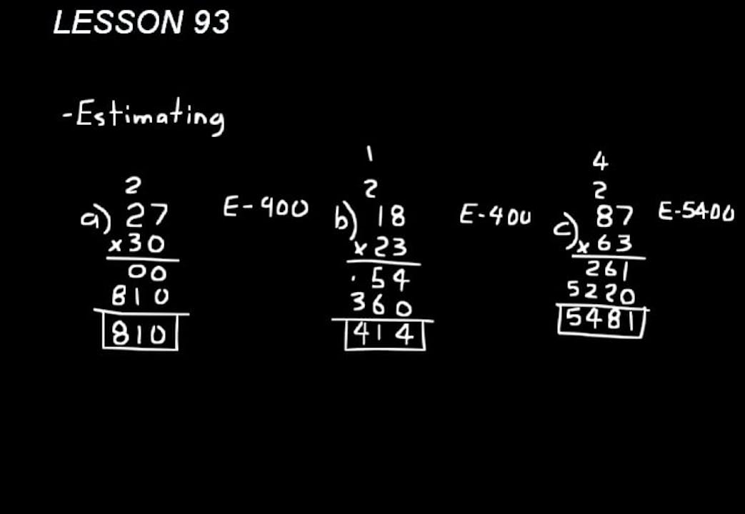 Lesson 93 Dive 5/4, 3rd Edition - DIVE Lectures for Saxon Math 5/4, 3rd ...