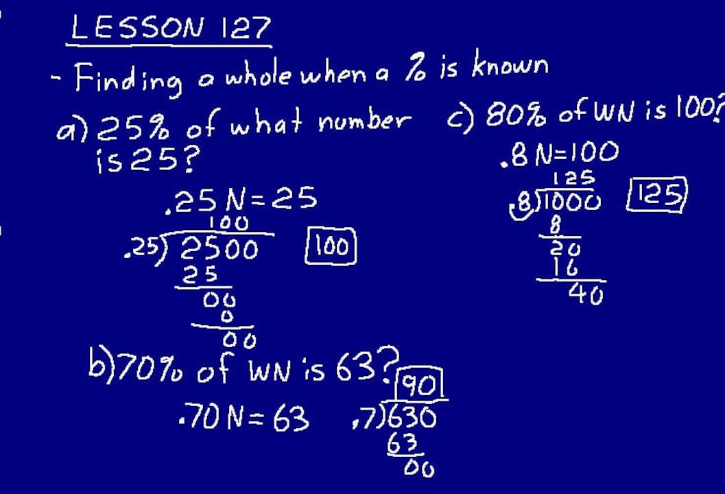 Lesson 127 DIVE 7/6, 3rd Edition - DIVE Lectures for Saxon Math 7/6 ...