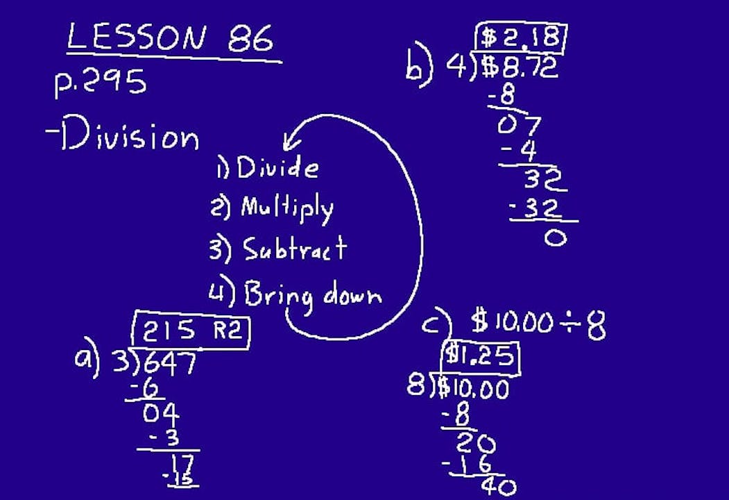 Lesson 86 DIVE 5/4, 2nd Edition - DIVE into Math and Science