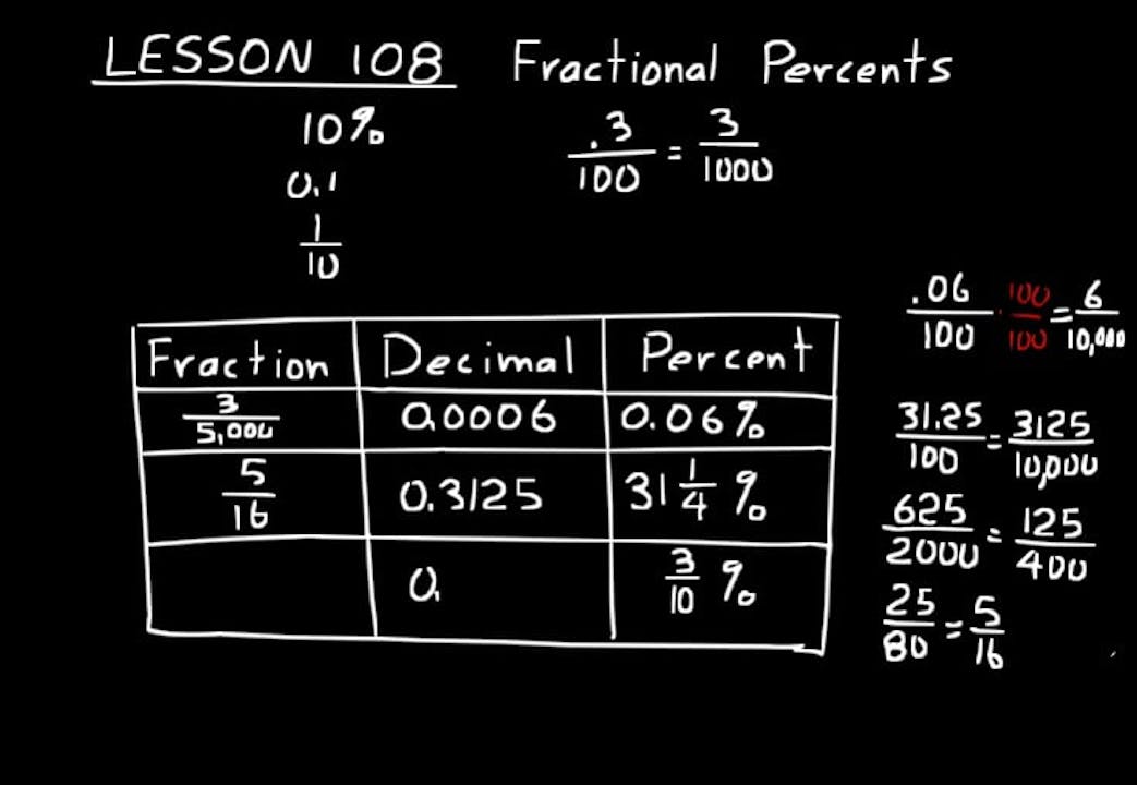 Lesson 108 DIVE Algebra Half, 3rd Edition - DIVE Lectures for Saxon ...
