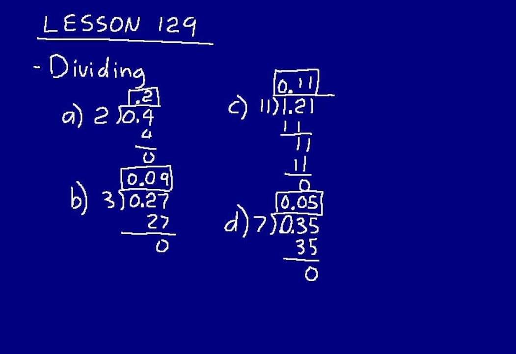Lesson 129 DIVE 6/5, 2nd Edition - DIVE into Math and Science