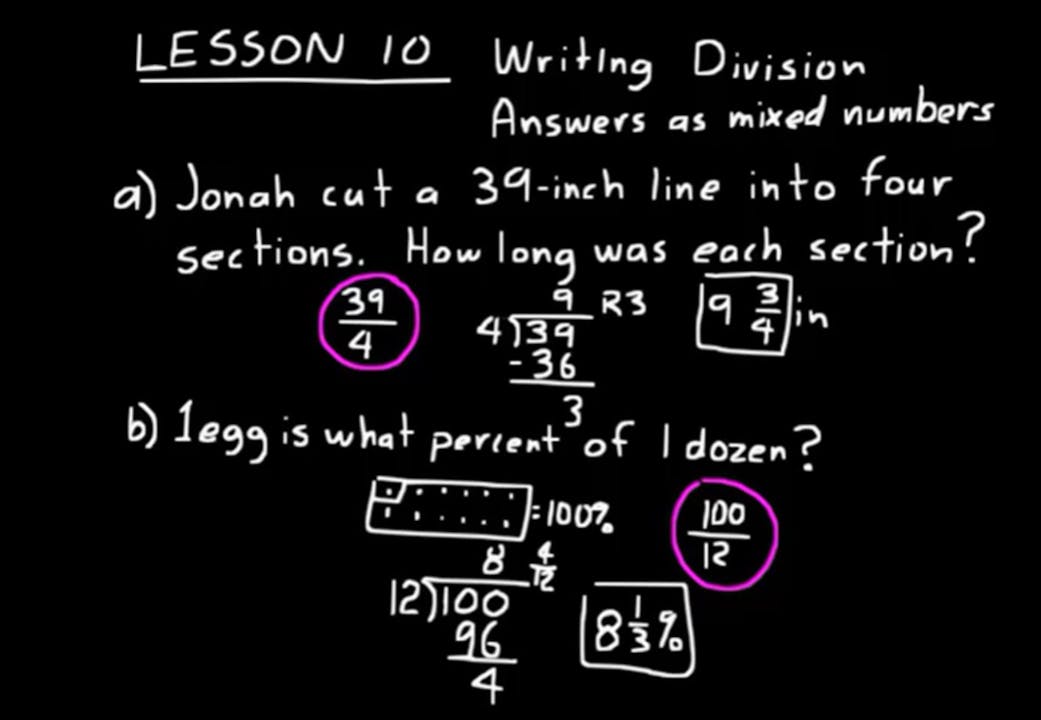 Lesson 10 Dive 8/7, 3rd Edition - Lectures for Saxon Math 8/7 w/ Pre ...