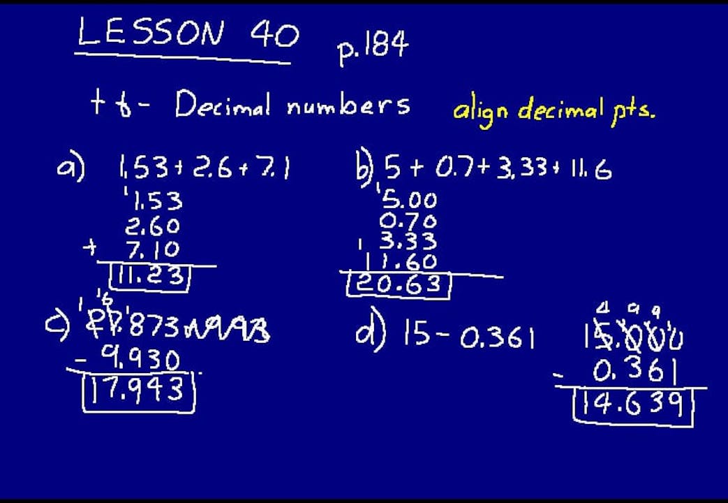 Lesson 40 DIVE Math 8/7 1st Edition - DIVE into Math and Science