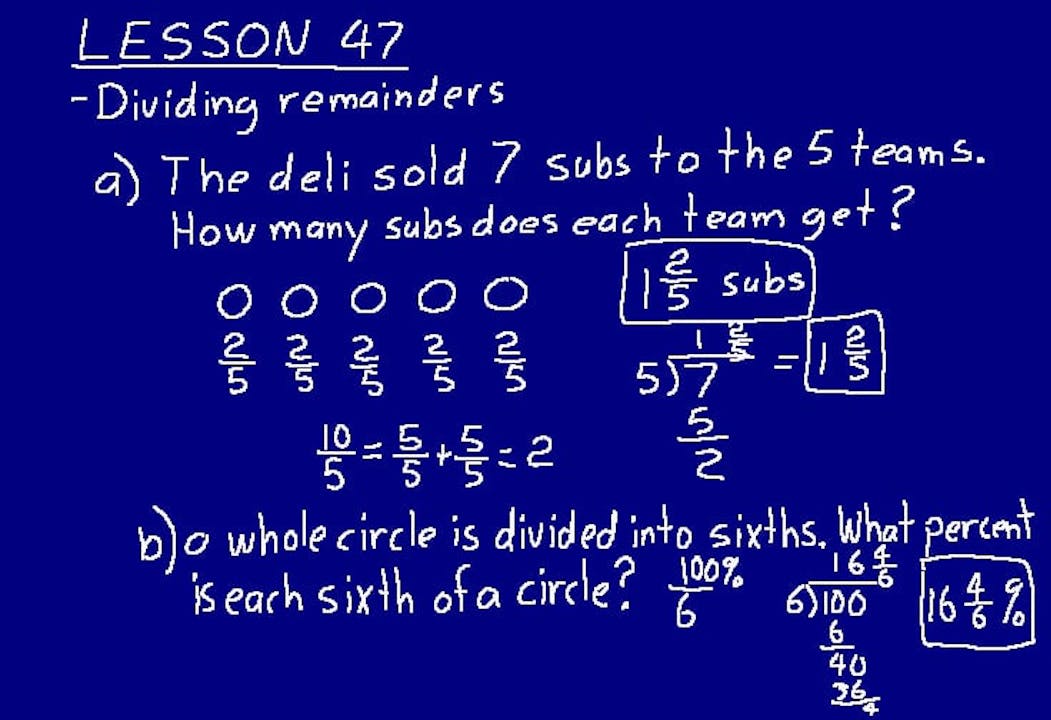 Lesson 47 DIVE 6/5, 2nd Edition - DIVE into Math and Science