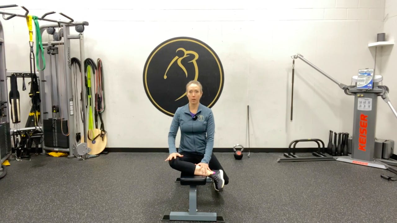 Bench 90/90 external hip rotation stretch - Hip Mobility Program 1 ...