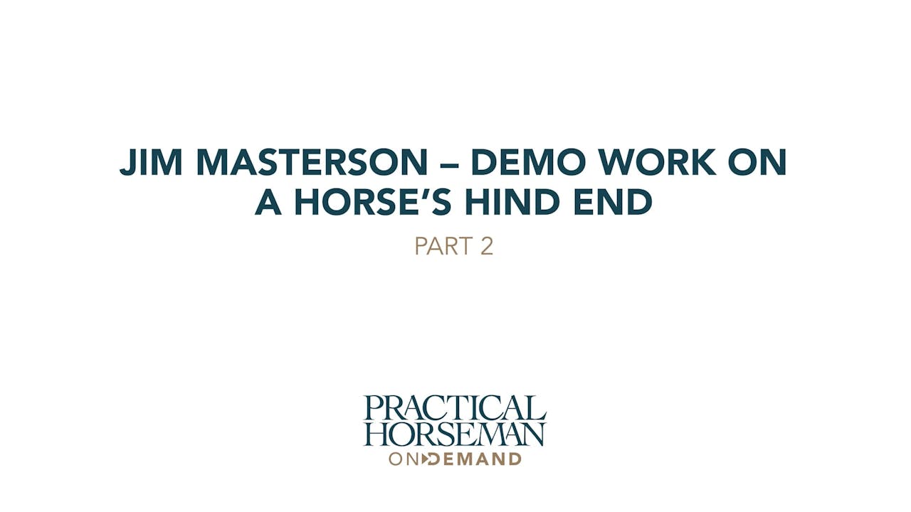 Demo of Work on a Horse’s Hind End | Jim Masterson | PART 02 - Health ...