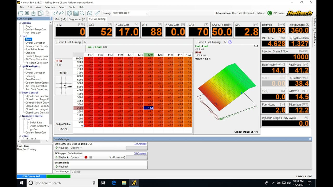 Haltech Elite Part 13: Starting Fuel - Evans Performance Academy
