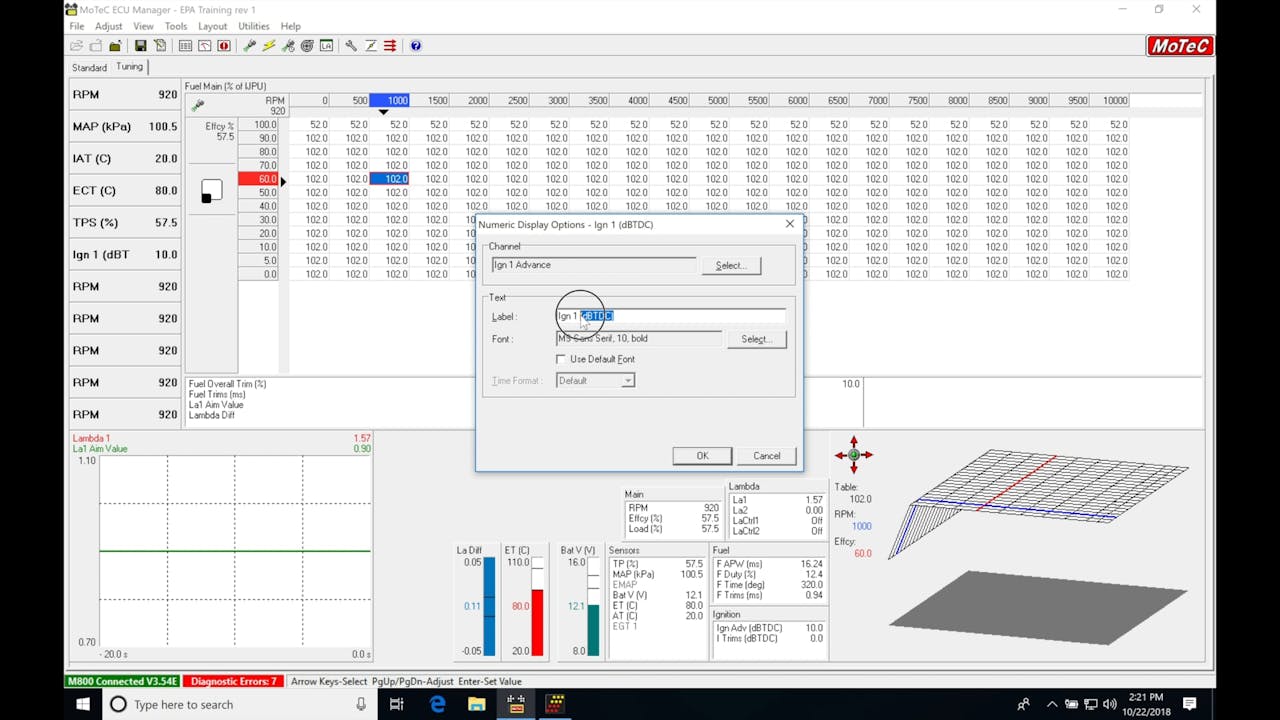 Motec Hundred Series Training Part 3: Tuning Template - Evans Performance Academy