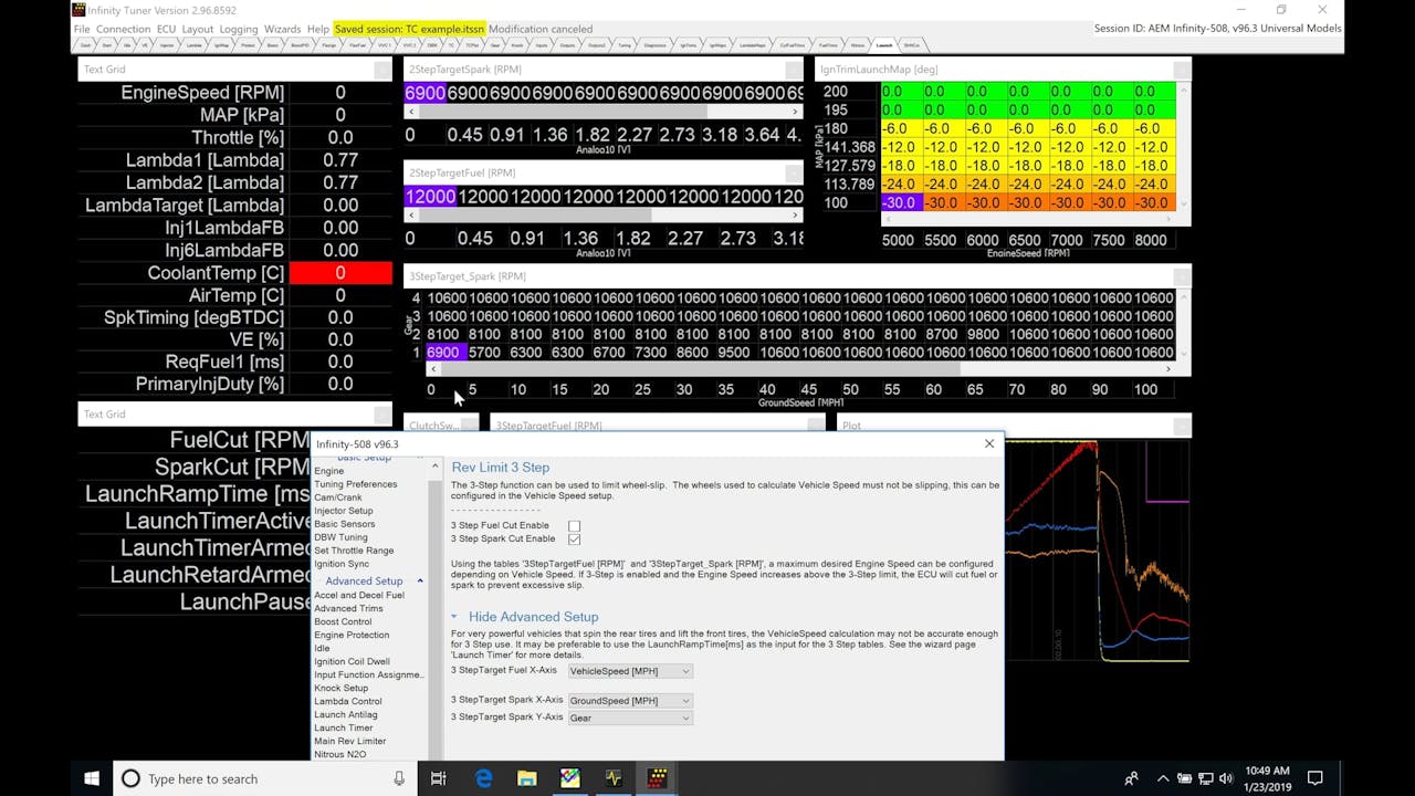 AEM Infinity Part 34: SFWD Track Log Review (3-Step, TC & Boost Control ...