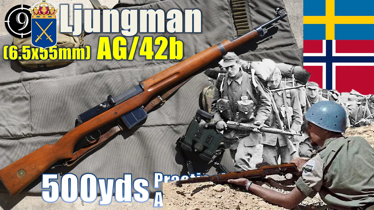 Ljungman AG/42b [Swedish 🇸🇪 WW2 Battle Rifle] to 500yds: Practical ...