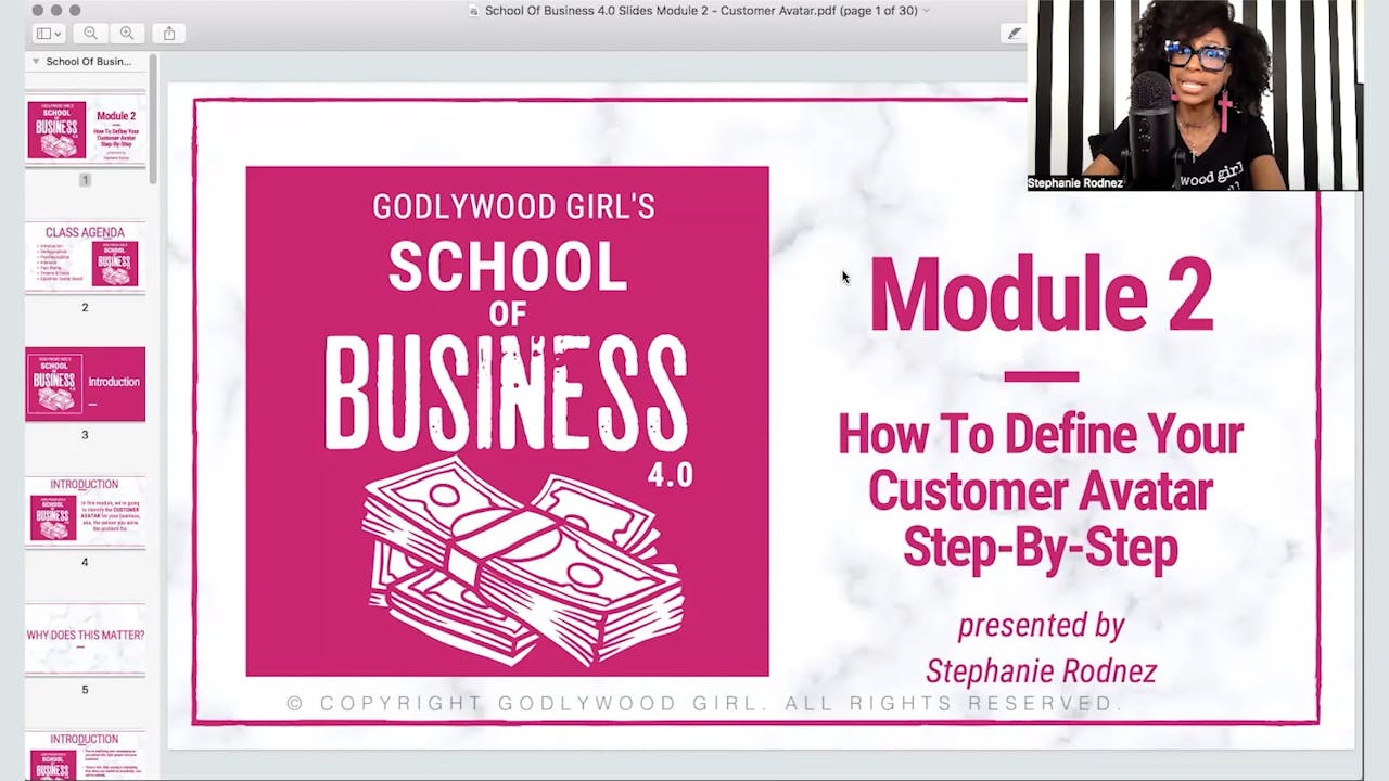 School Of Business 2 - How To Define Your Customer Avatar Step-By-Step - Godlywood Girl TV