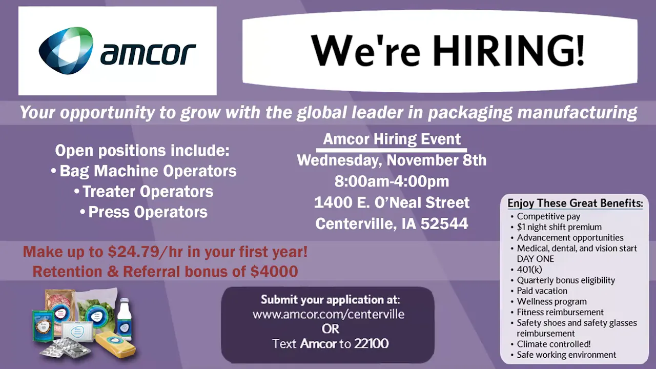 Amcor Hiring Event - 2023 - Iowa Media Network