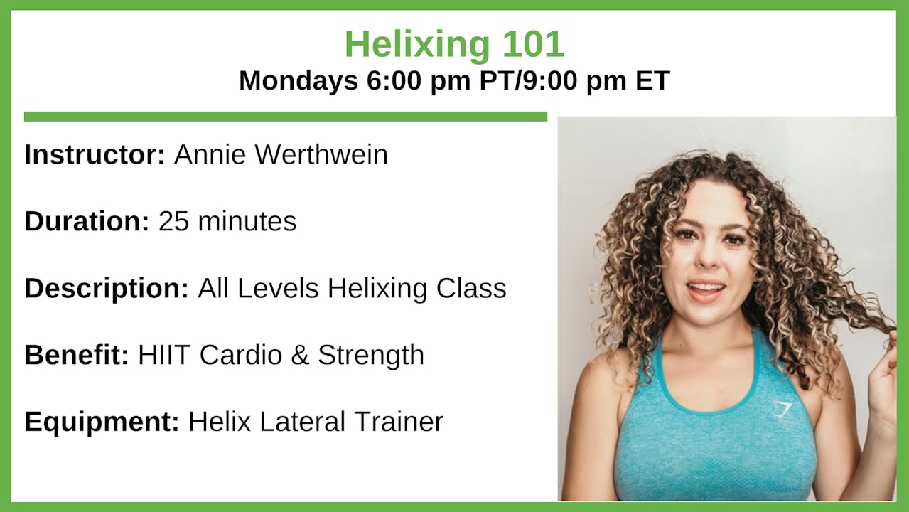Monday 6:00 pm - Helix 101 - All Levels - Helix At Home