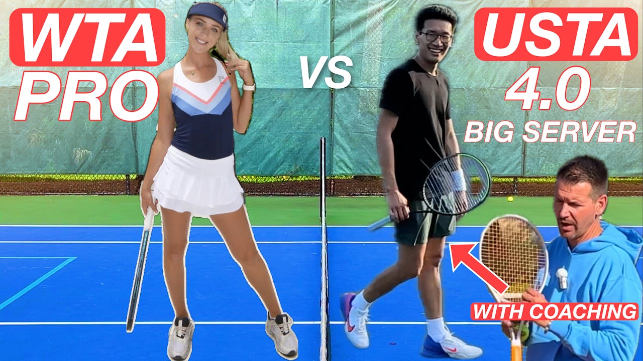 Female Pro vs USTA 4.0 Guy (Big Server) | December 2024 - Ema's WTA Tour Comeback - Intuitive Tennis